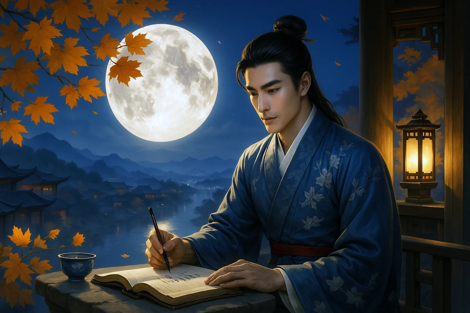 An Autumn Evening Harmonizing Cheng Qin's Poem by Han Hong | Poems and Idioms