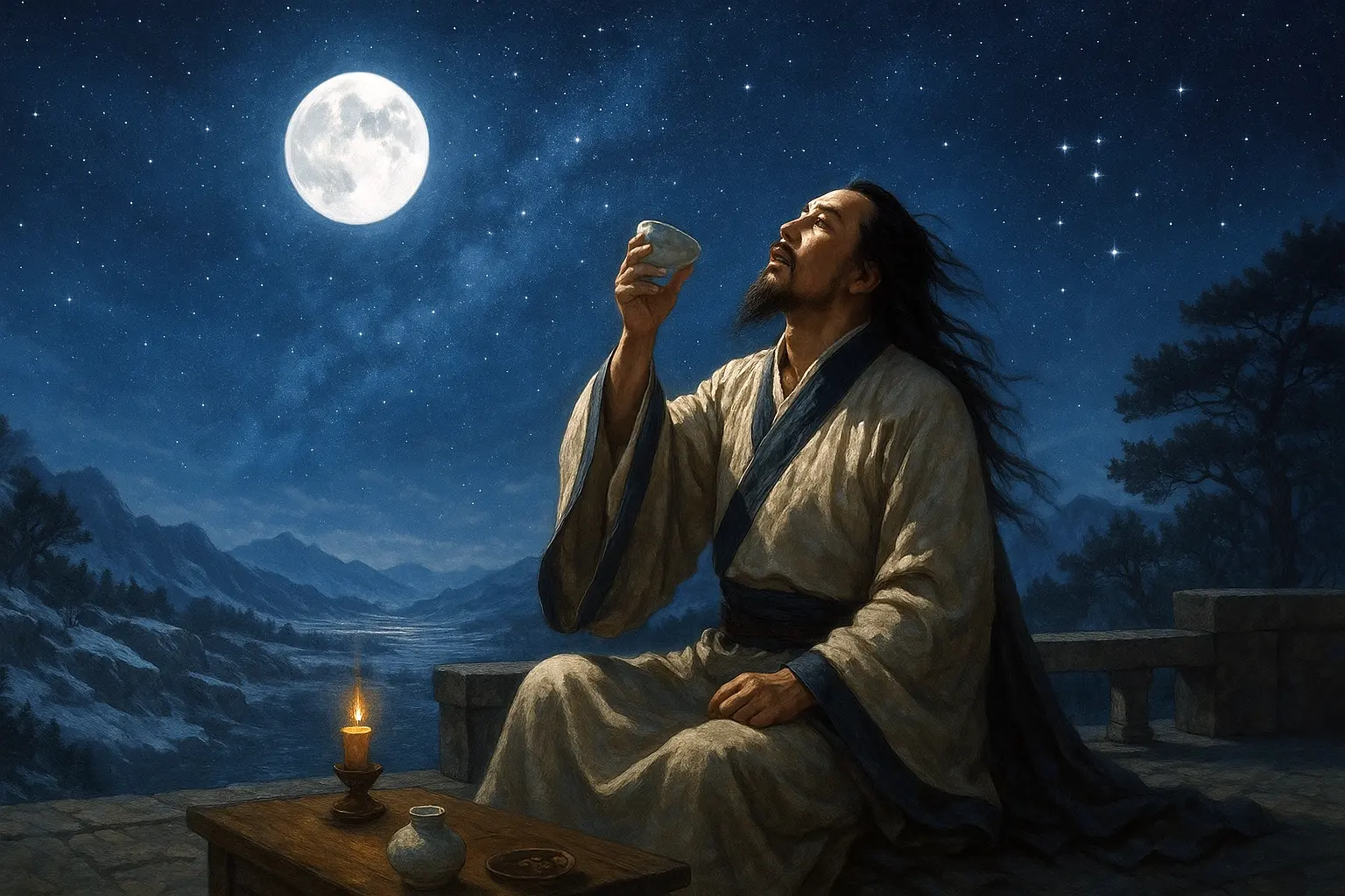 For Wang the Twelfth Who Drank Alone on a Cold Night by Li Bai | Poetry ...