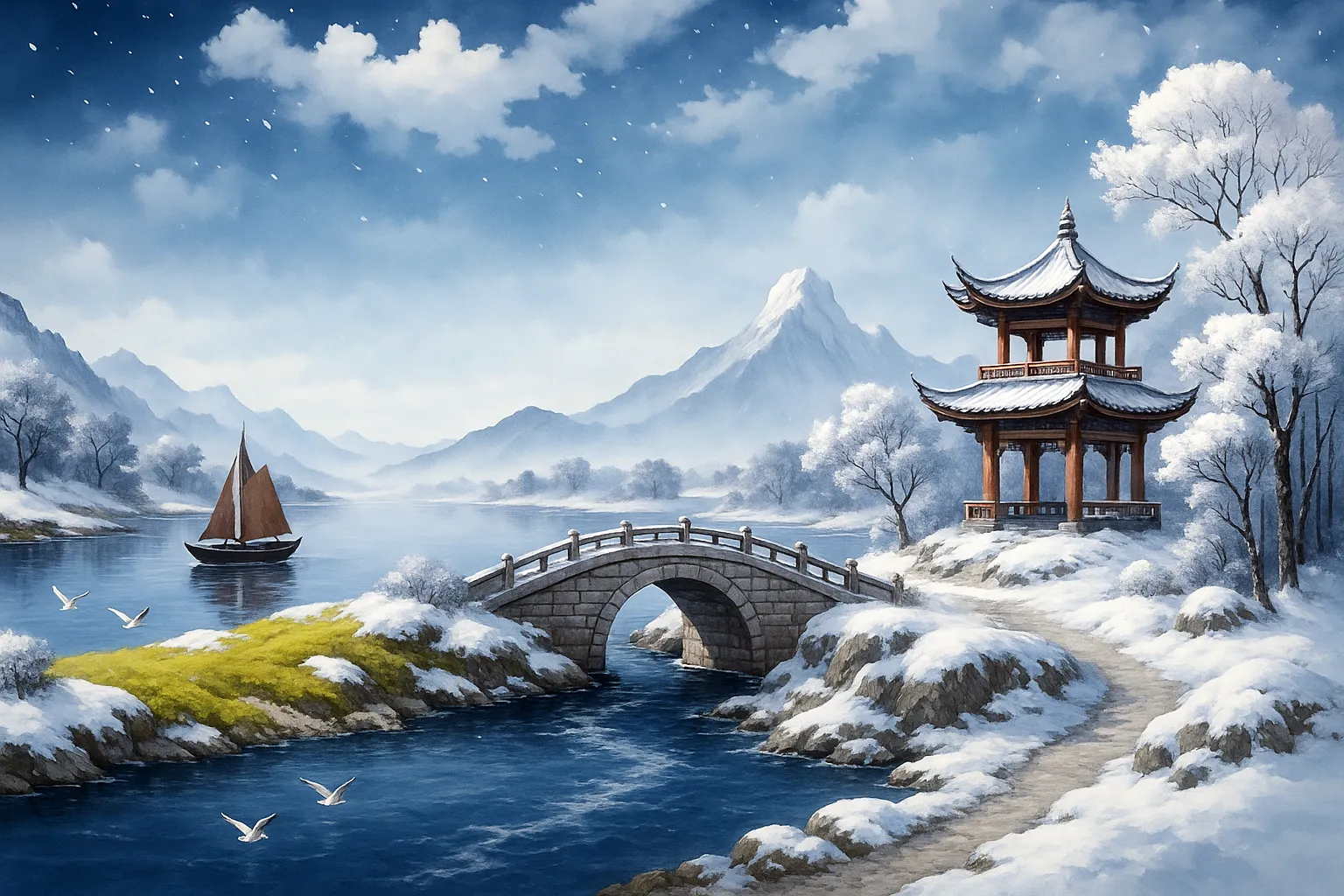 Snowy Fishing Pavilion by Jiang Kui | Poetry and Wine