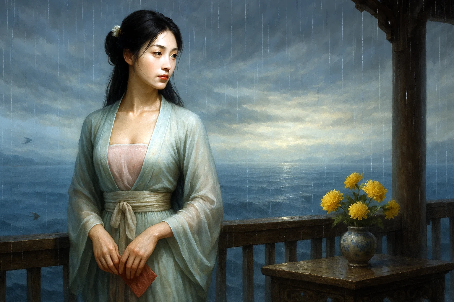 Treading on Grass: The Blue Sea Is Waveless by Yan Shu | Poetry and Wine